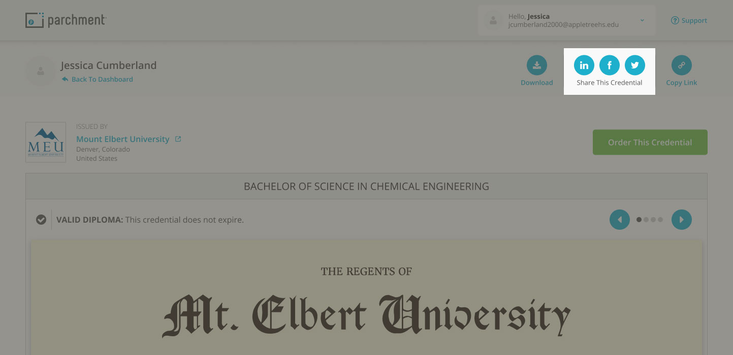 How To Share A Digital Diploma on LinkedIn - Parchment
